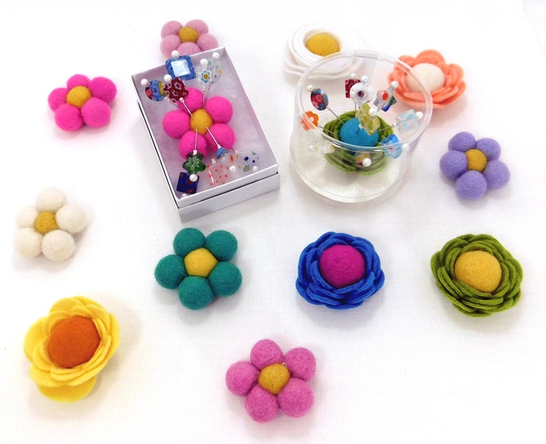 Millefiori Pins, Decorative Pin Assortment for Pincushions, 10pc Set in ...