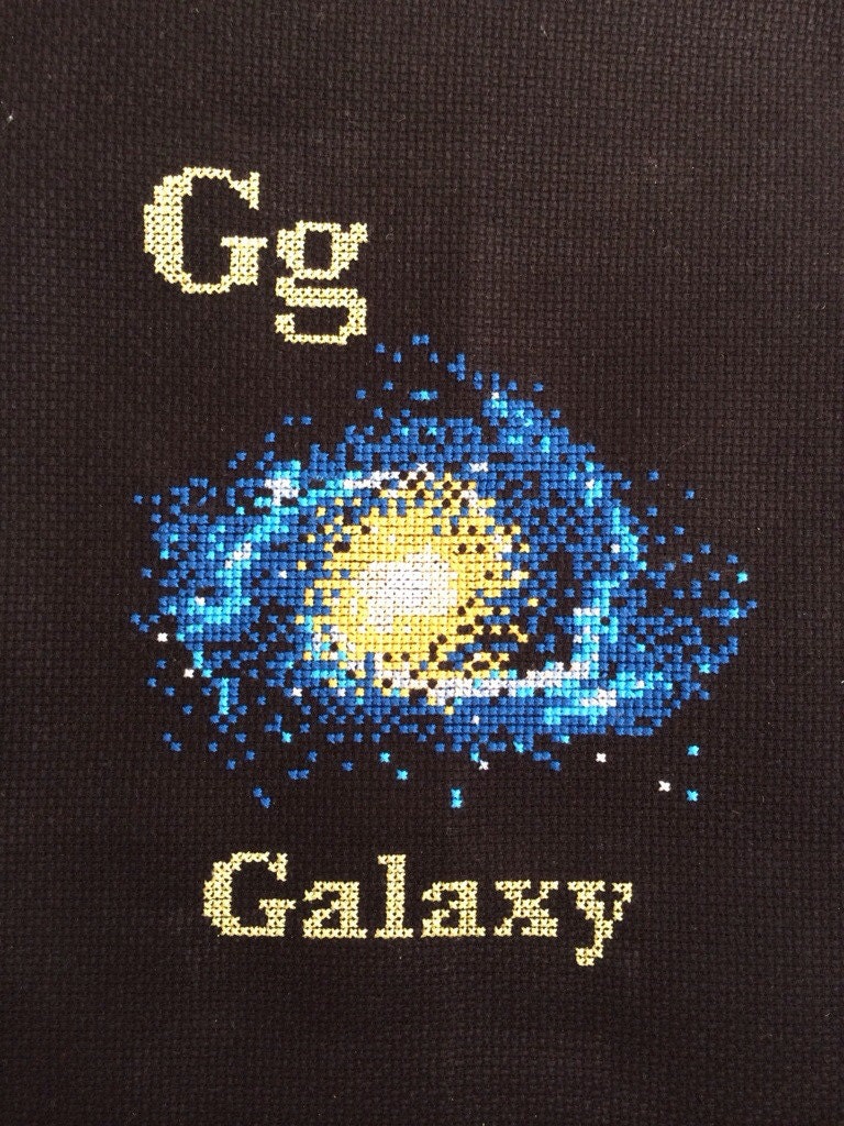 G is for Galaxy Space Alphabet Cross Stitch Pattern - Etsy