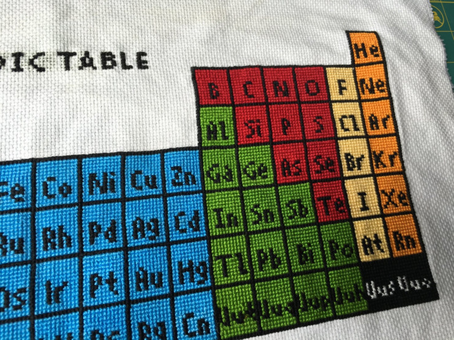 Periodic Table of Elements Cross Stitch Pattern - Etsy