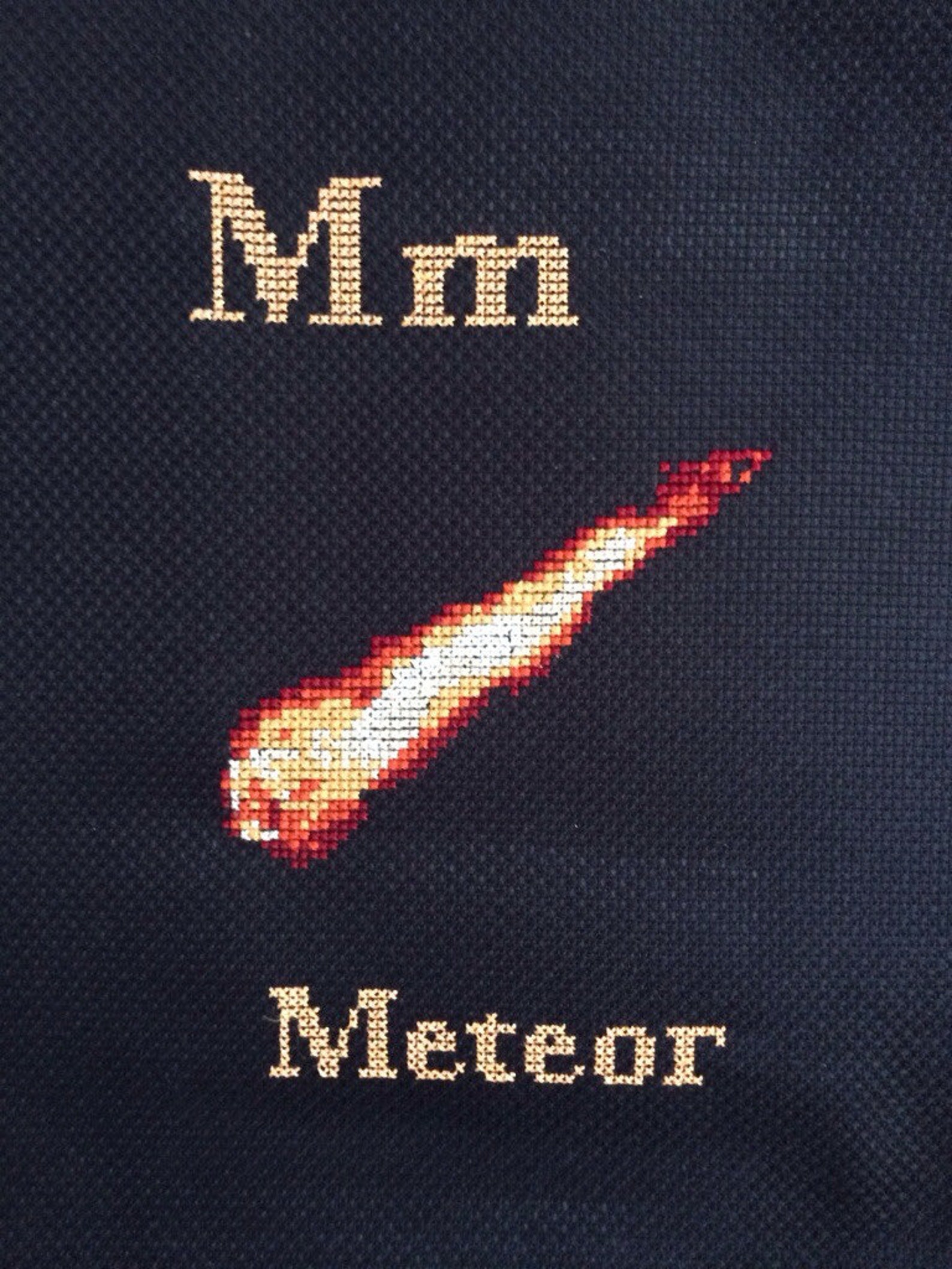 M is for Meteor Space Alphabet Cross Stitch Pattern - Etsy