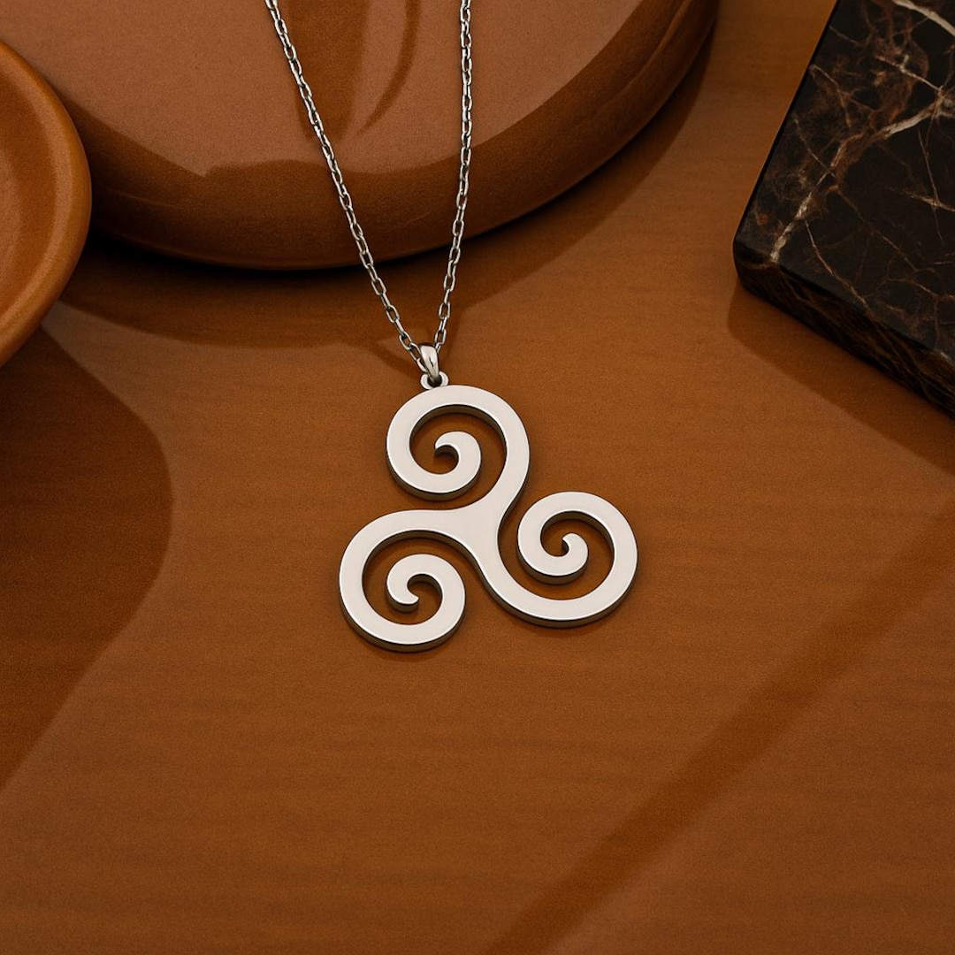 Triskelion Pendant Necklace 925 Sterling Silver Jewelry Celtic