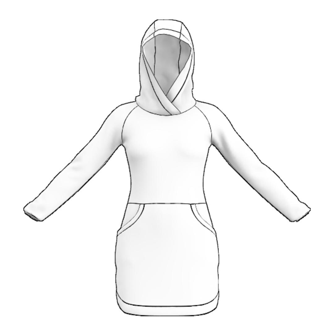 Hoodie Dress Sewing Pattern: Zea Multi-size (PDF) + Video - Etsy