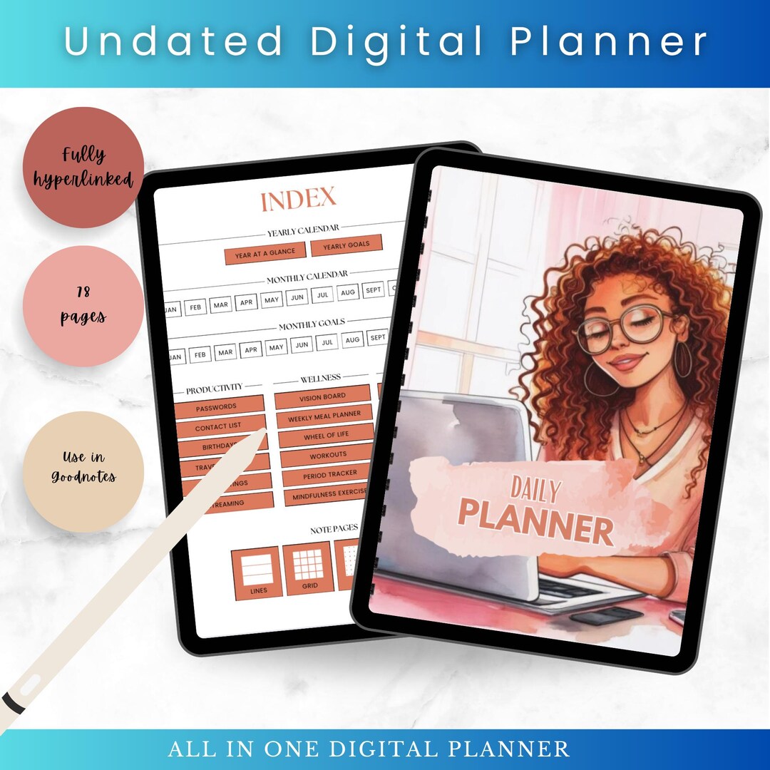 Boho Digital Planner: Canva Template, Goodnotes Compatible (PLR/MRR ...