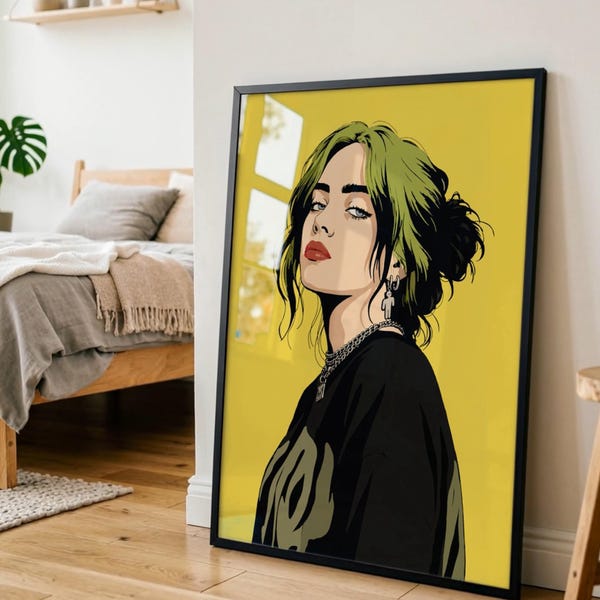 Billie Eilish Portrait - Etsy UK
