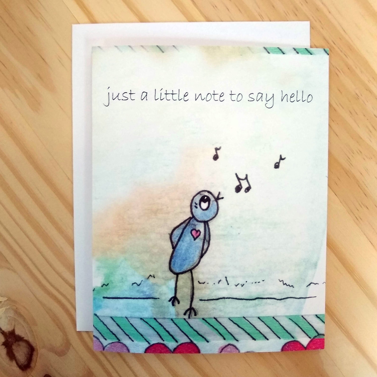 Just a Little Note to Say Hello, Bird Card, Card to Mail to Friend ...
