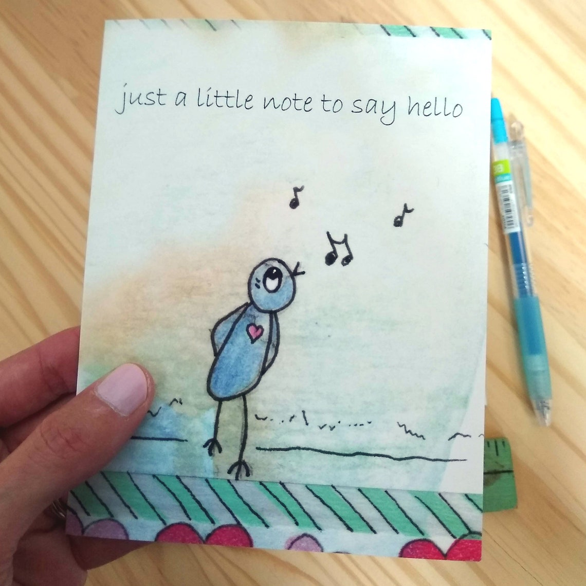 Just a Little Note to Say Hello Bird Card Card to Mail to - Etsy UK