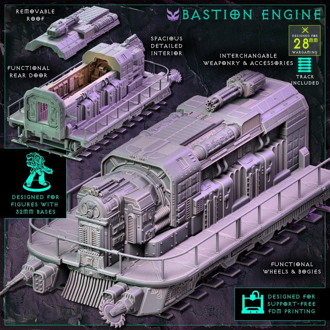 Modular Wartrains Bastion Engine - Digital Download STL (FDM Support ...