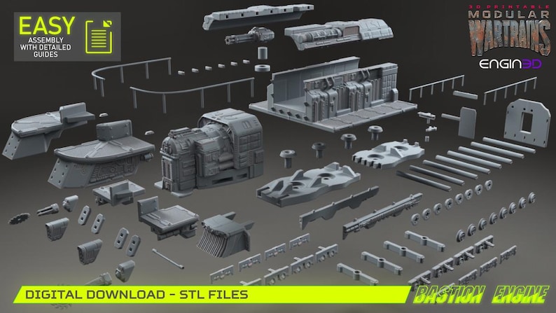 Modular Wartrains Bastion Engine Digital Download STL Functional ...