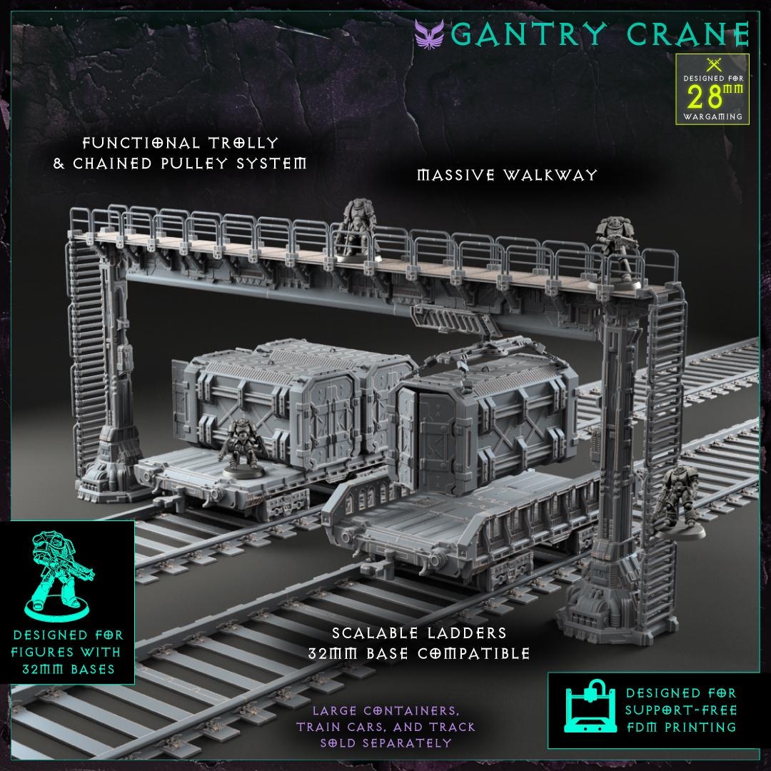 Modular Wartrains Gantry Crane - Freight Yard Terrain - Digital ...