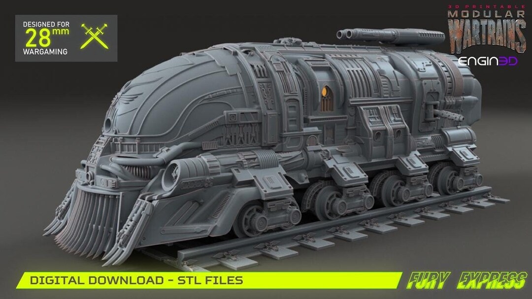 Modular Wartrains Fury Express Digital Download STL Functional Grimdark ...