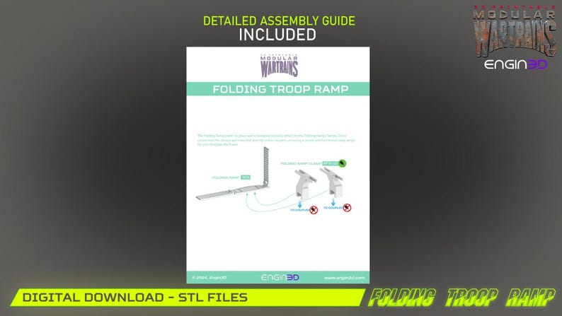 Modular Wartrains Folding Troop Ramp - Digital Download STL (FDM ...