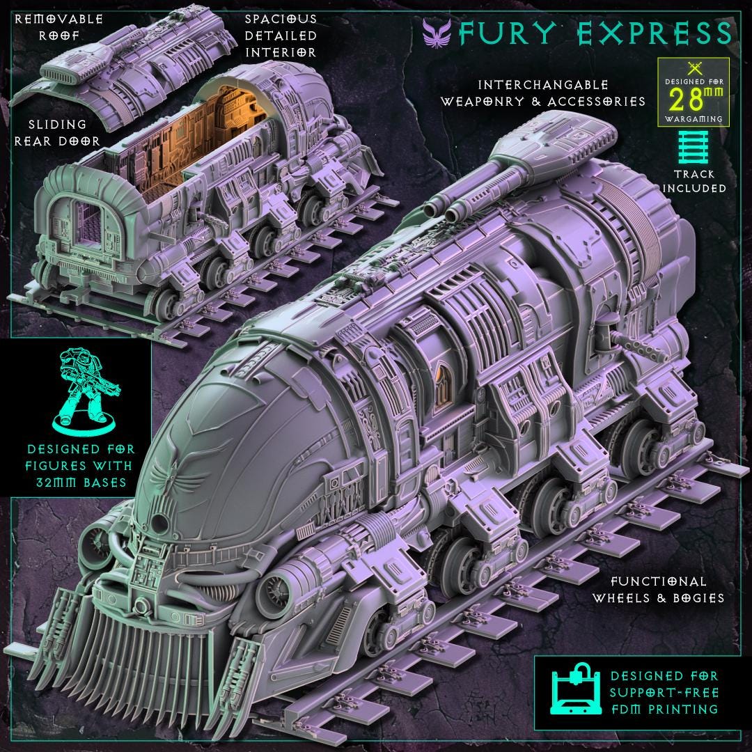 Modular Wartrains Fury Express - Digital Download STL (FDM Support-free ...