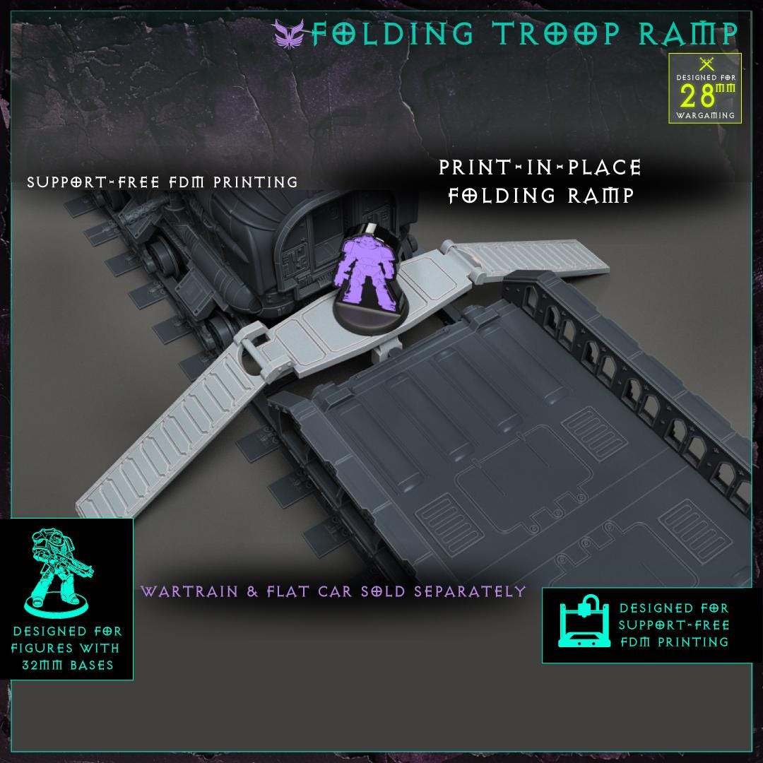 Modular Wartrains Folding Troop Ramp - Digital Download STL (FDM ...
