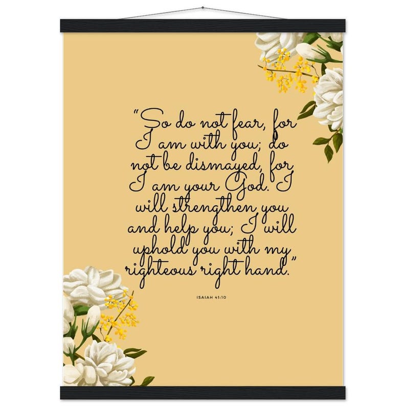 Do Not Fear Bible Verse Poster With Wooden Hanger Inspirational Wall ...