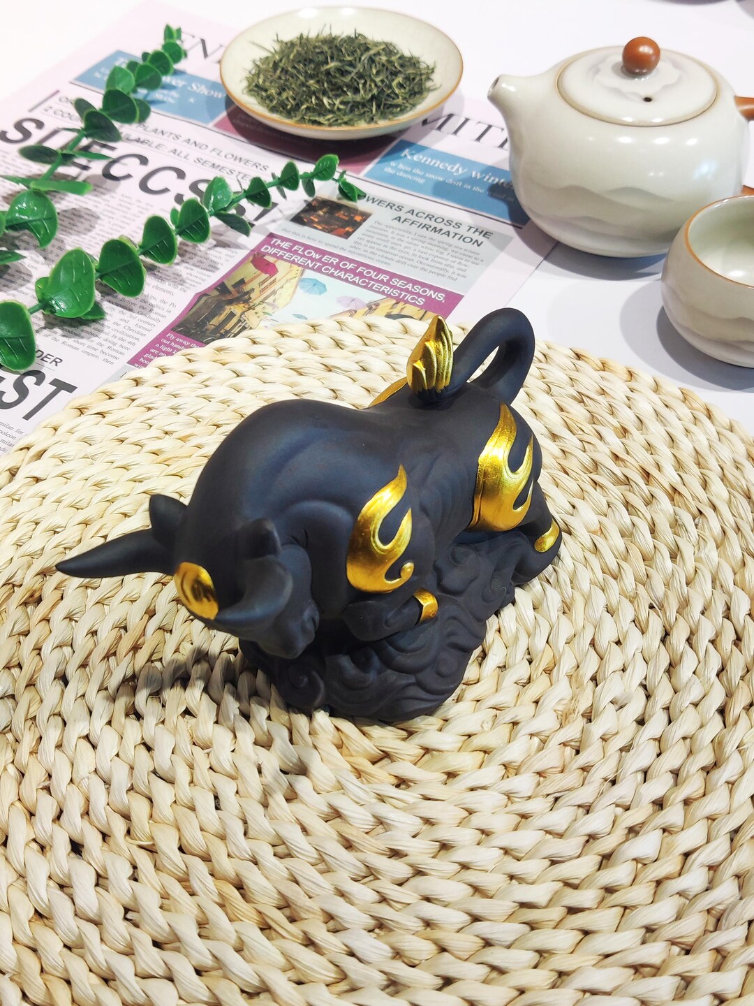Handcrafted Yixing Zisha Bull Tea Pet Powerful Symbol of Prosperity for ...