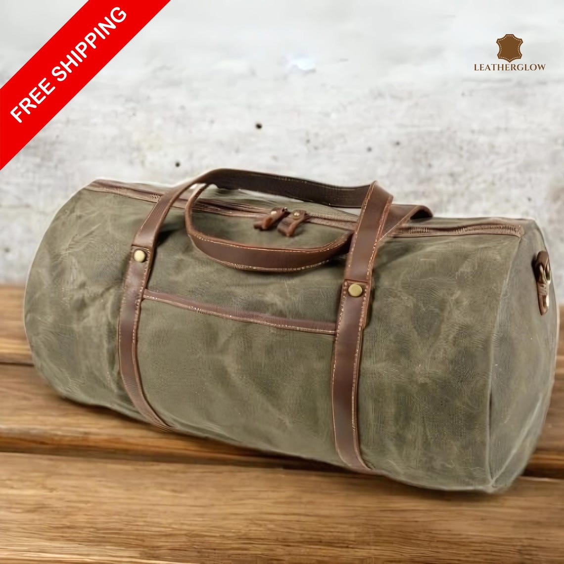 Leather Weekender Duffel Bag for Men, Full Grain Leather Travel Bag ...