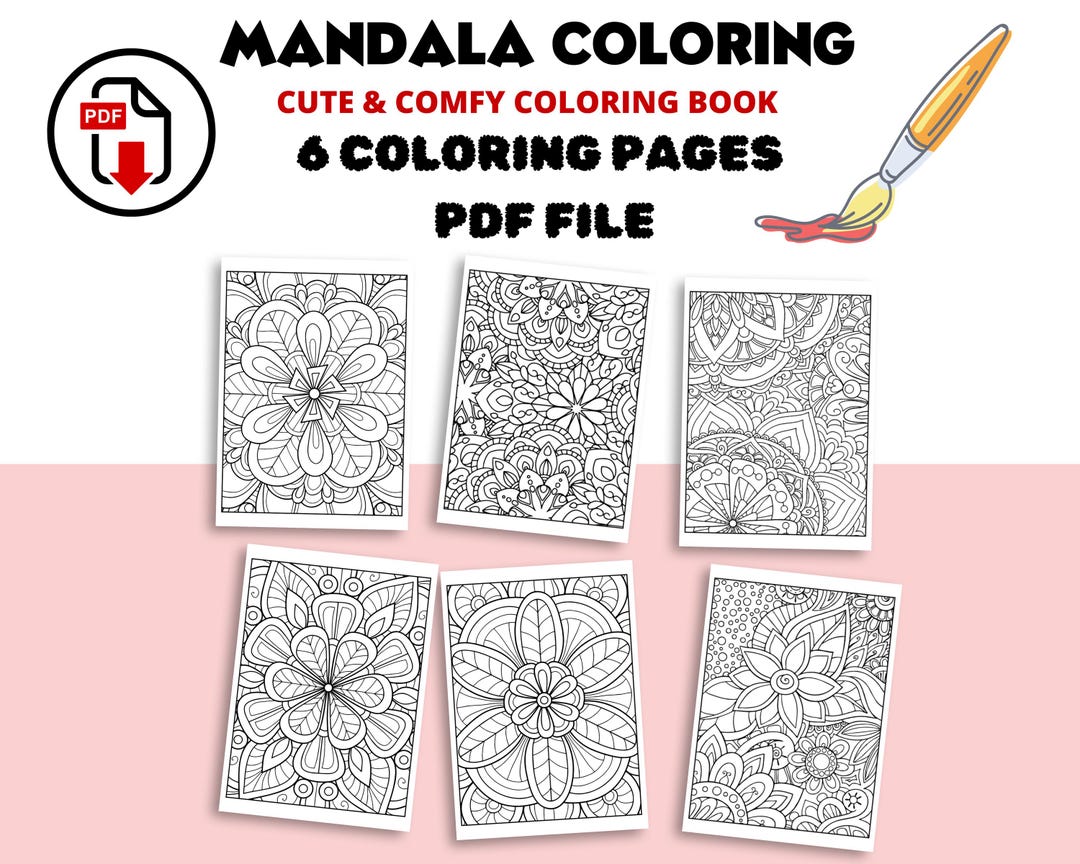 Mandala Coloring Pages - 6 Cute & Comfy Designs - PDF Download (A4, A5 ...
