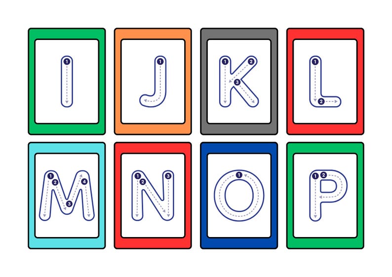 Alphabet Tracing Cards – A-Z Flashcards for Kids – PDF + PNG Printable ...