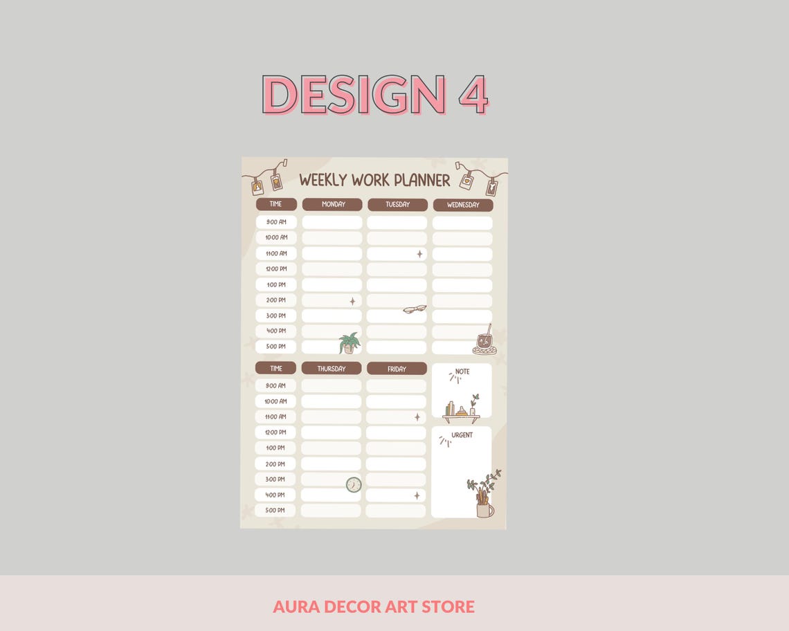 Printable Weekly Planner Template: A4, A5, Letter Size (digital ...