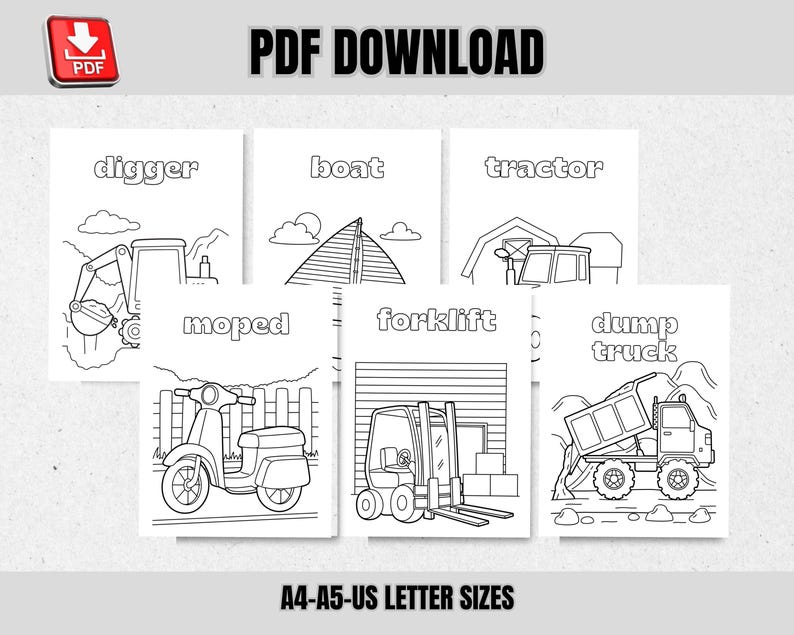 Construction & Vehicle Coloring Pages | Printable Kids and Adult ...