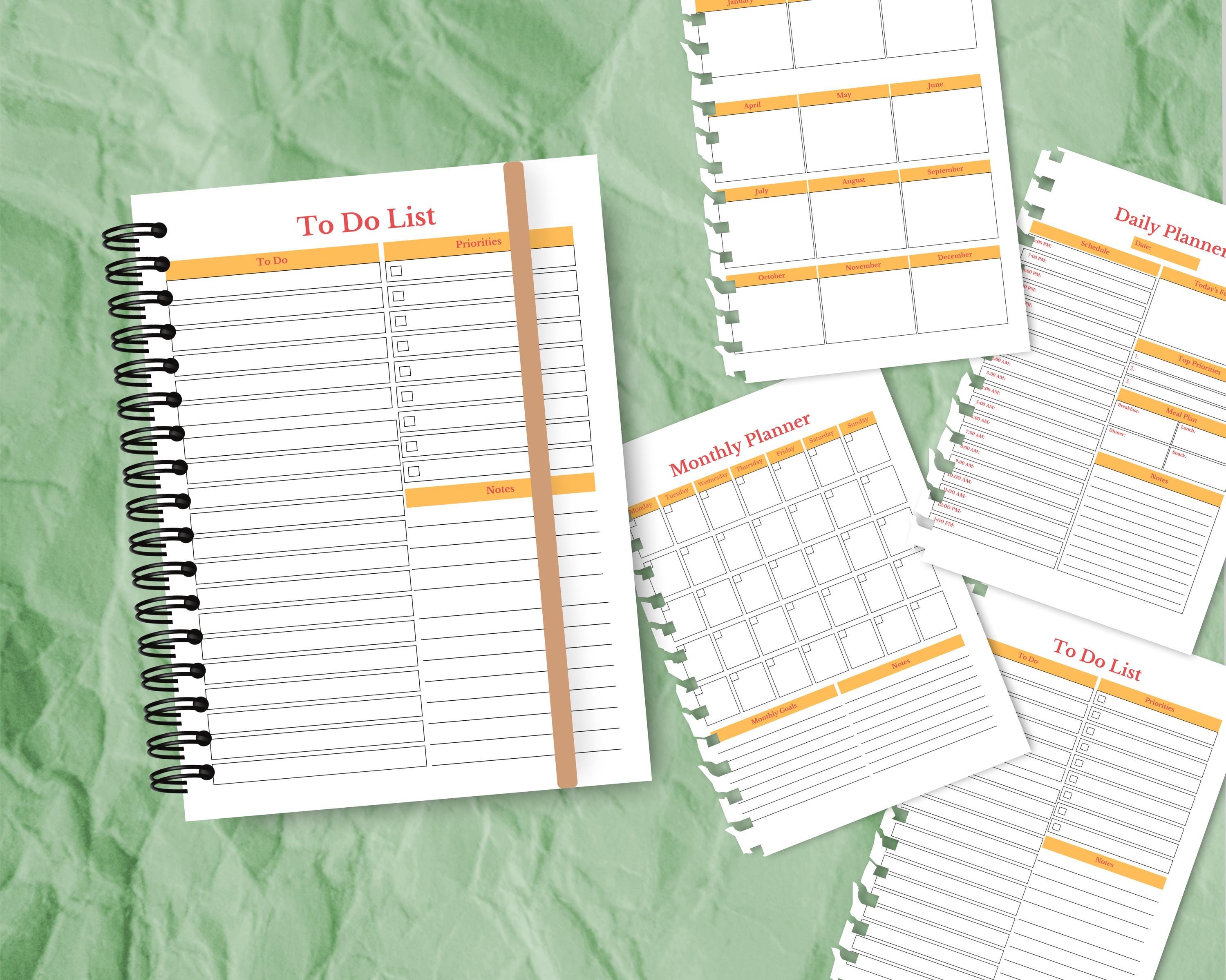 Printable Planner Set: Daily, Monthly, Yearly, To-do List (digital ...