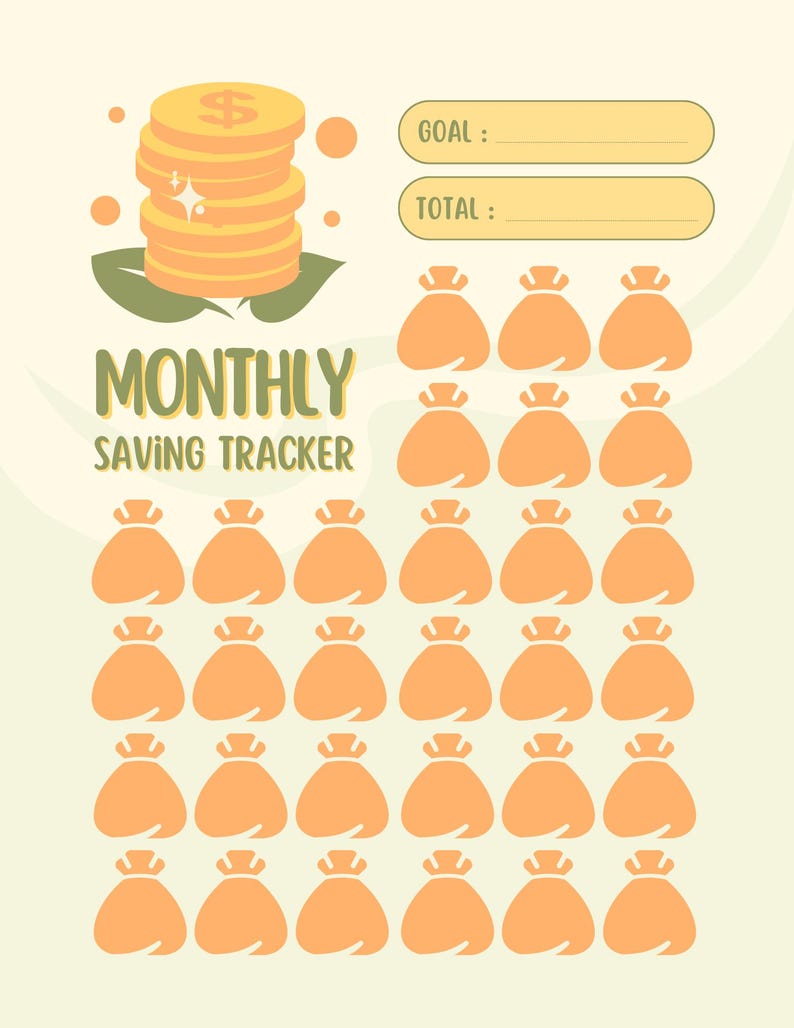 Monthly Savings Tracker Printable Bundle: Minimalist, Floral, Colorful ...