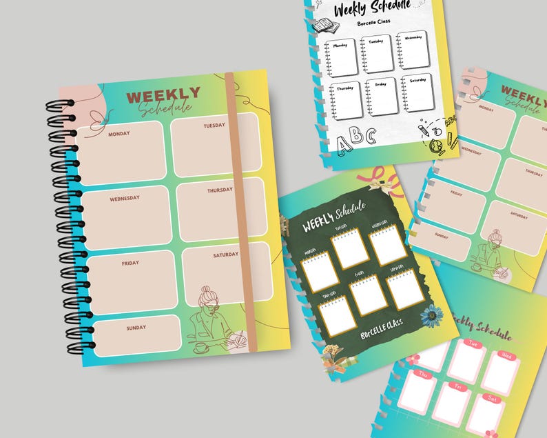 Weekly Schedule Planner Printable: Minimalist A4, US Letter (digital ...