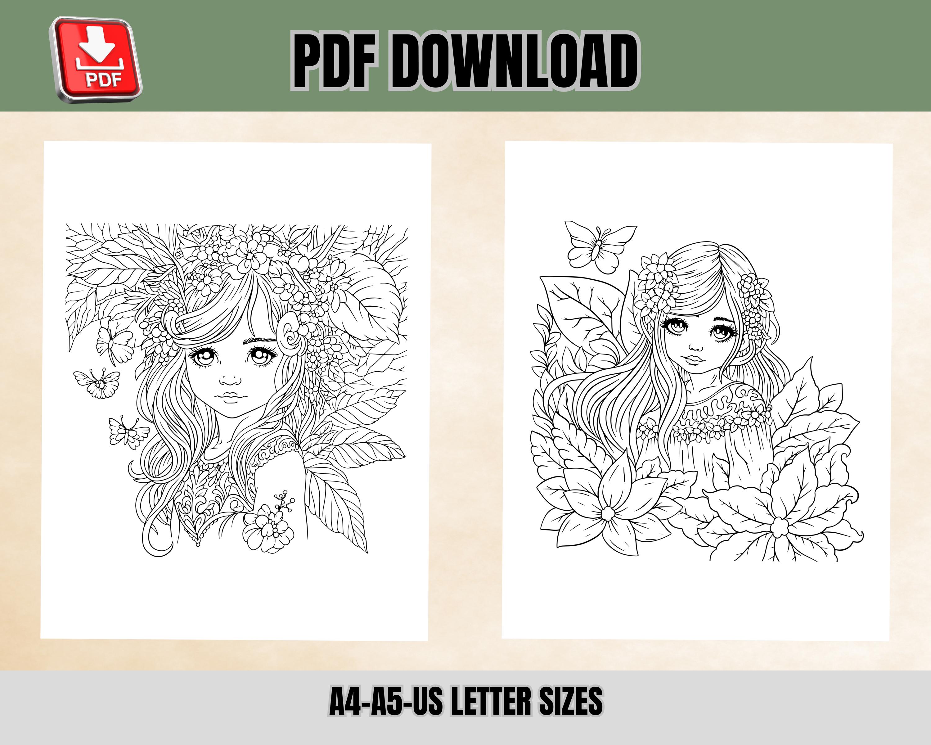 Fairy Affirmations Coloring Pages | Cute Fantasy Art | Digital Download ...