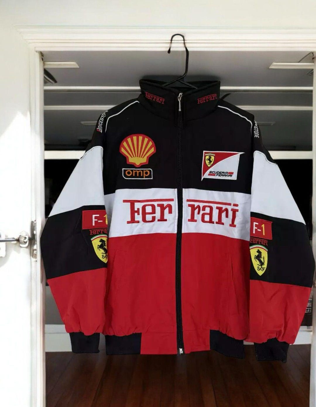 Vintage Ferrari Racing Jacket Cotton Embroidered Padded F1 Ferrari ...