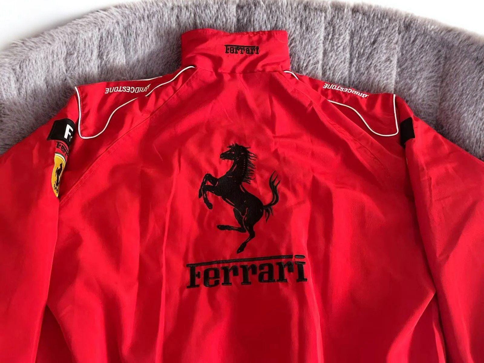 Ferrari Jacket Red Vintage Ferrari Racing Jacket Embroidered Cotton ...
