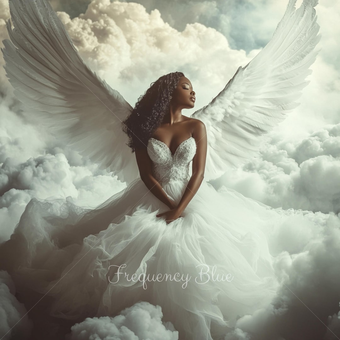 Black Angel Woman Art Print, Spiritual Home Decor (digital Download) - Etsy