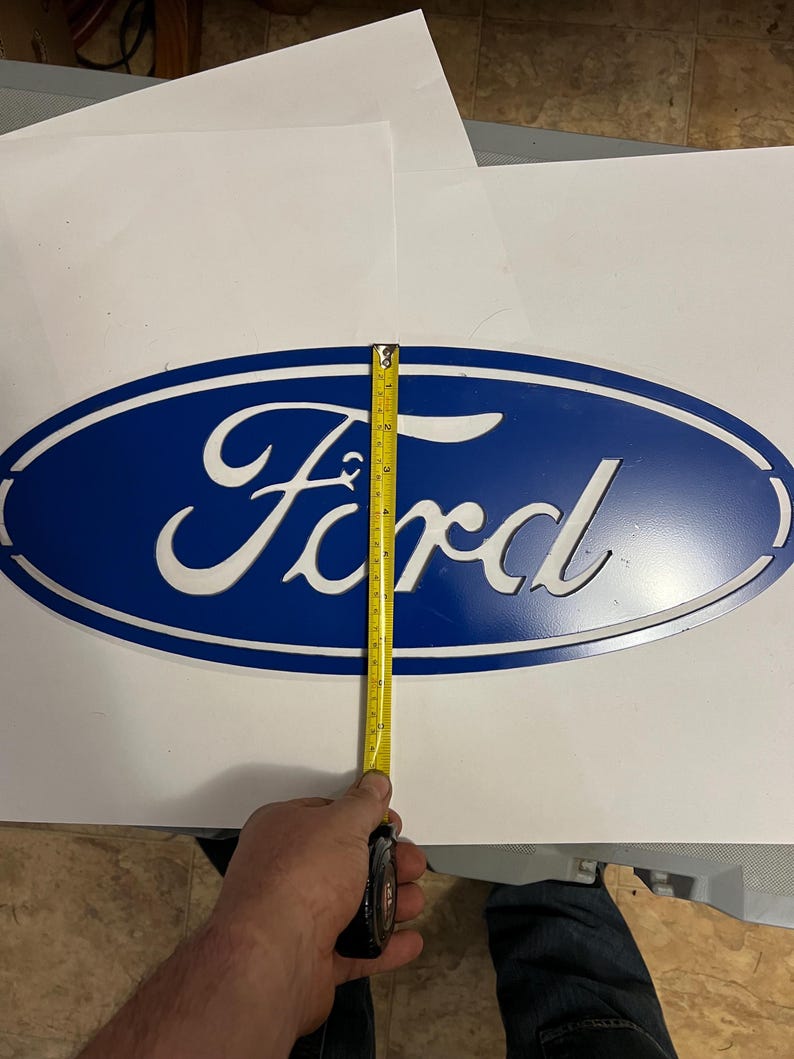 Handmade and Hand Painted Ford Blue Logo Sign - Etsy