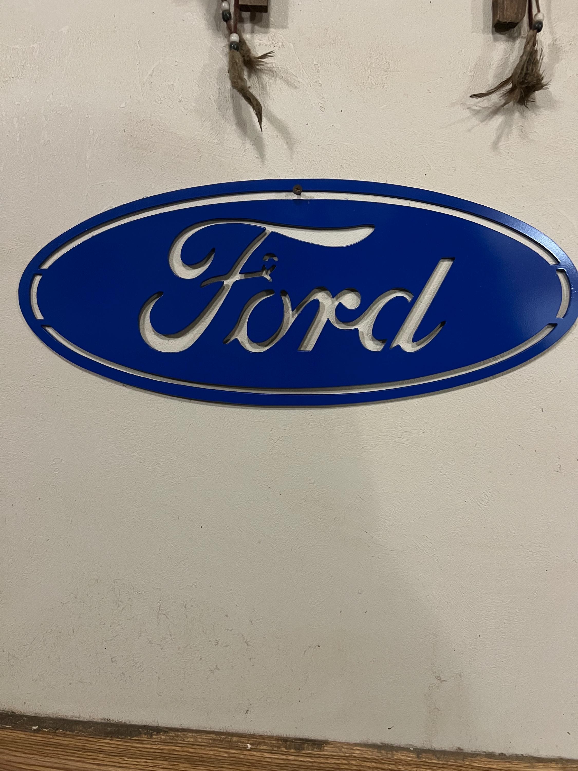 Handmade and Hand Painted Ford Blue Logo Sign - Etsy