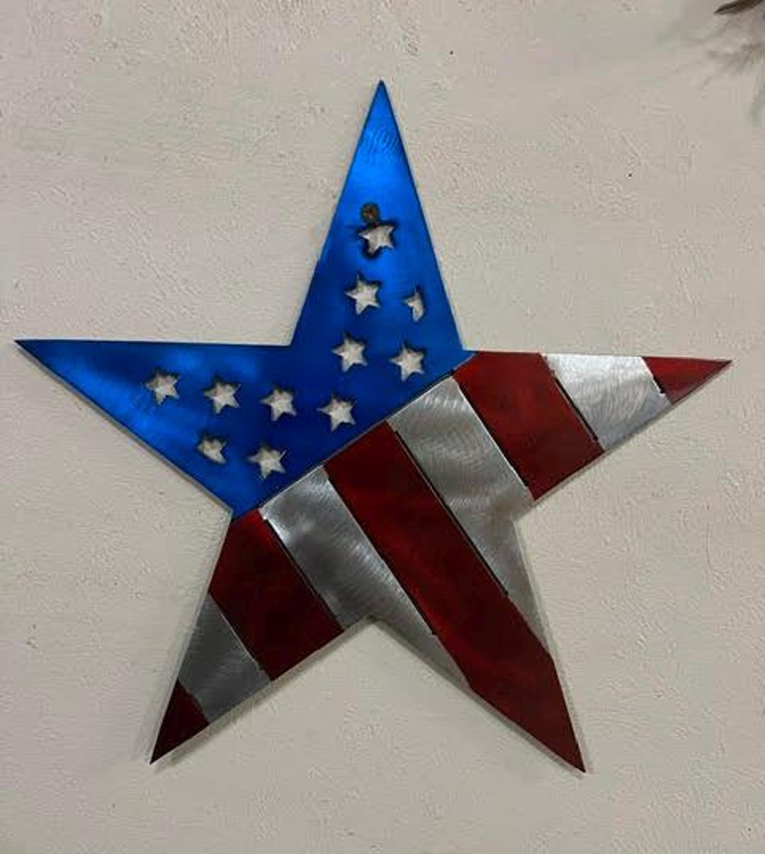 Handmade CNC Plasma Cut Star USA Flag - Etsy