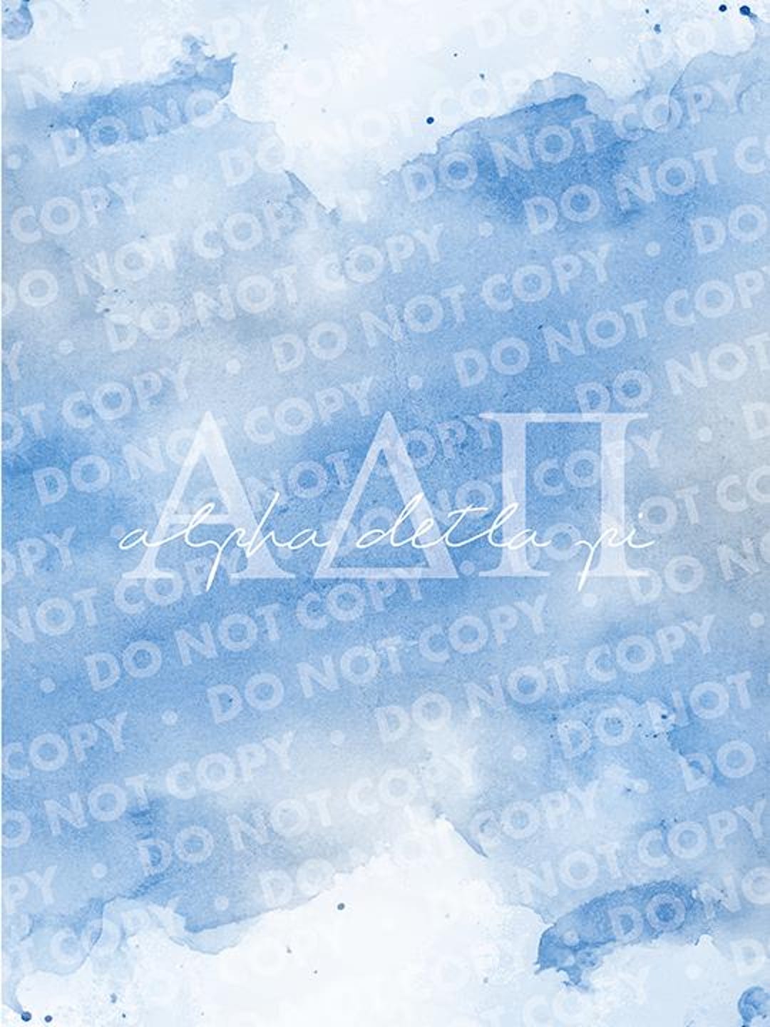 Adpi (alpha Delta Pi) Sorority Blue Watercolor Digital Design Wall Art ...