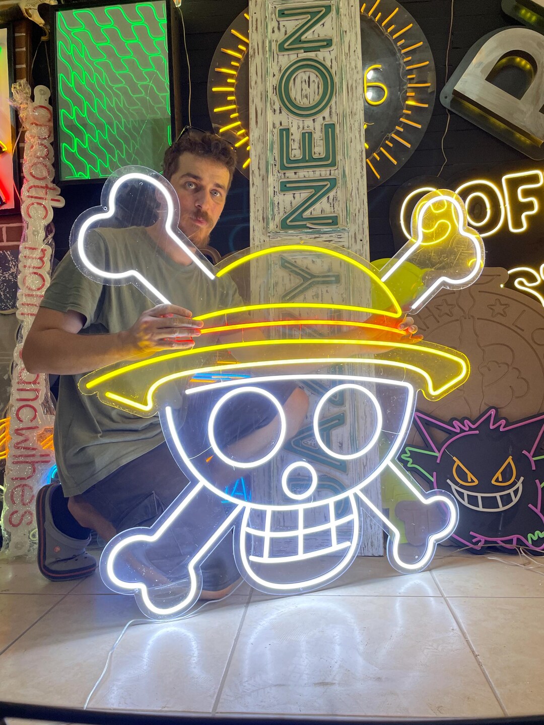 Skull Neon Sign, Custom Neon Sign, Custom Pirates Neon Sign Gifts for ...