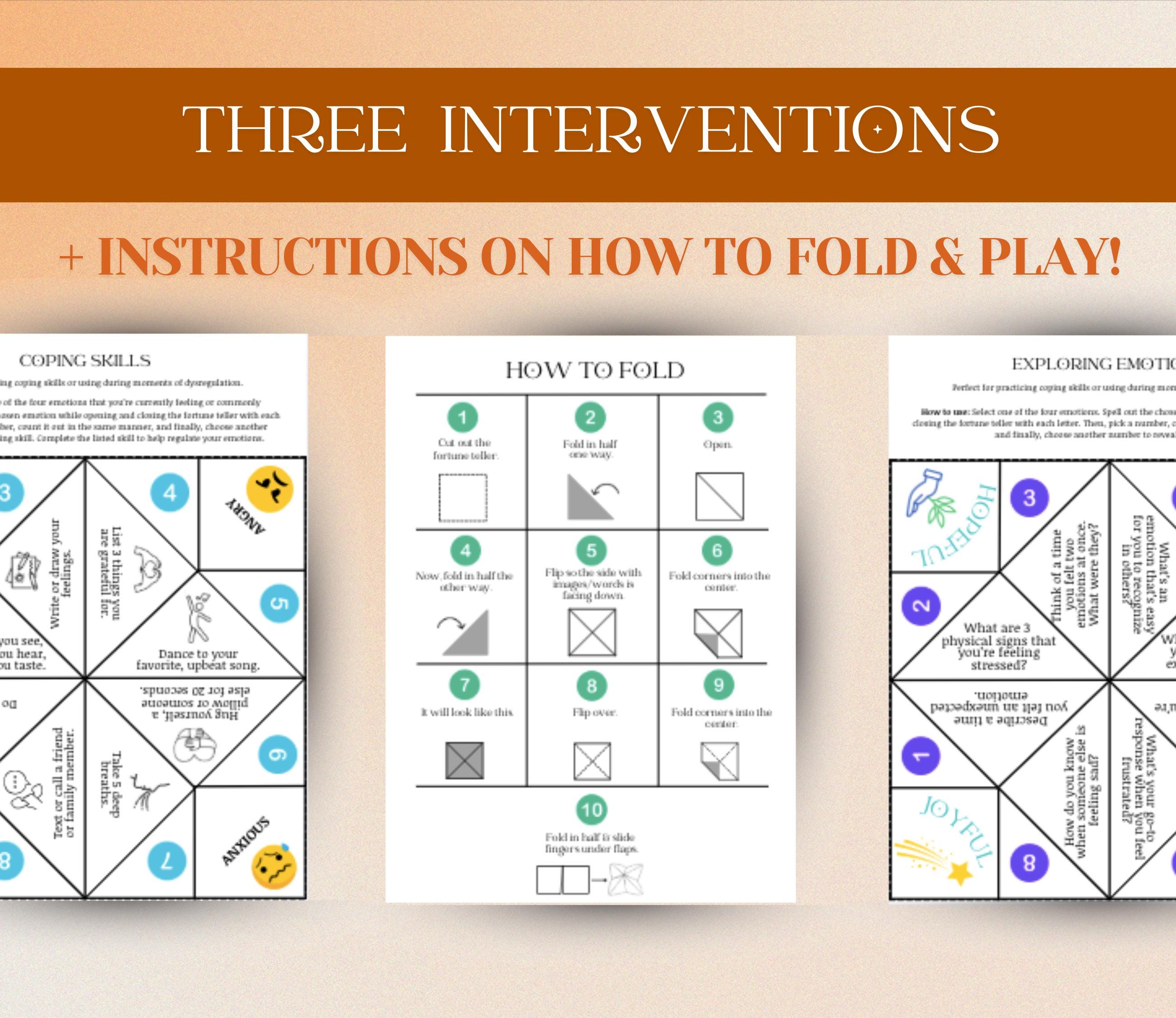 Therapy Fortune Teller Game: Coping Skills & Emotions (PDF Download) - Etsy