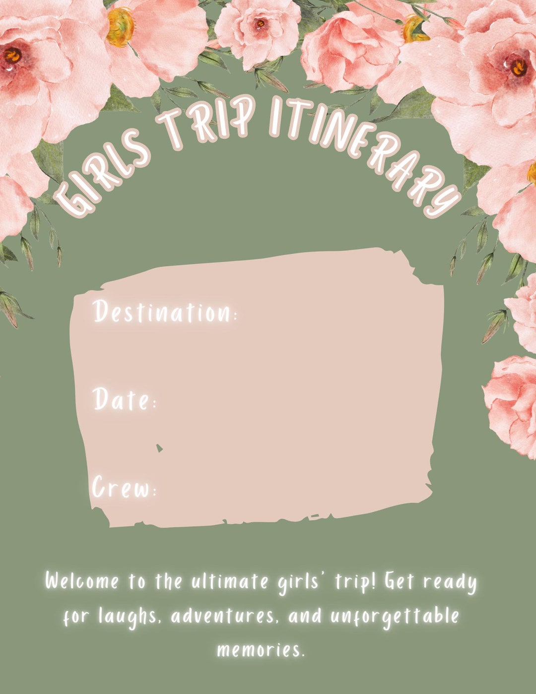 Customizable Girls Trip Itinerary Template | Perfect for Fun, Organized ...