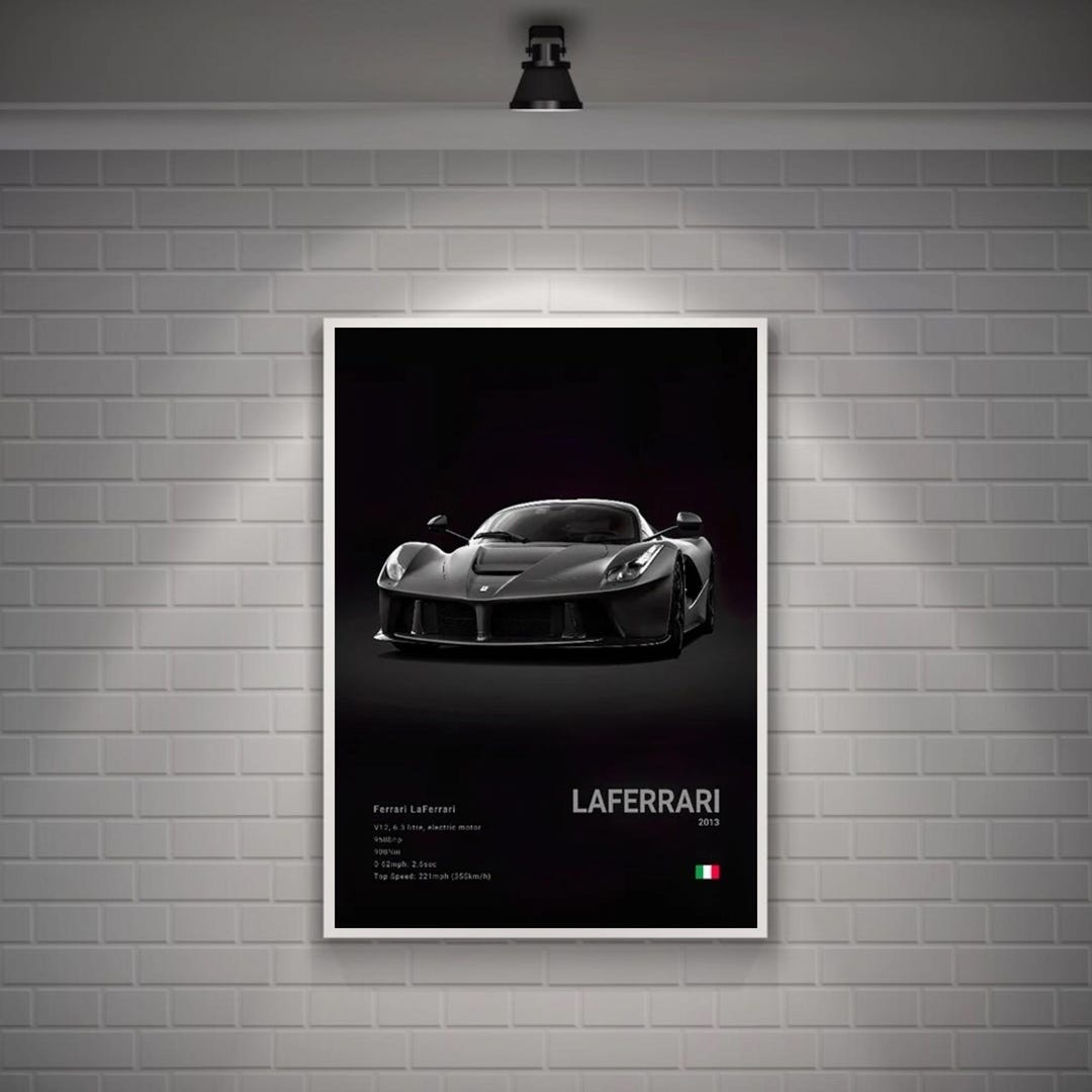 Ferrari Laferrari. Famous Cars Canvas Print Wall Art Poster, Modern ...