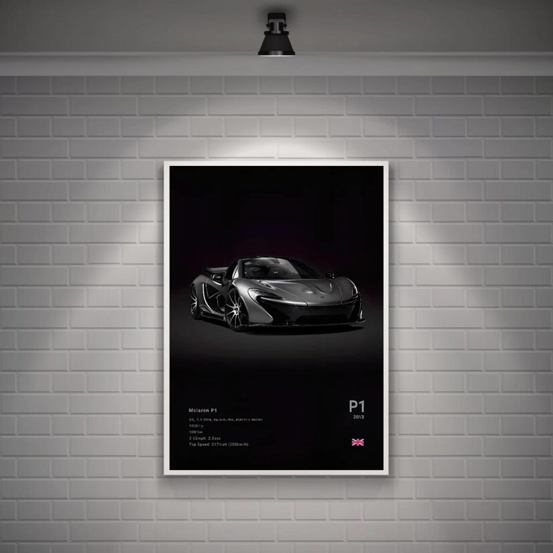 Mclaren P1. Famous Cars Canvas Print Wall Art Poster, Modern Home Wall ...