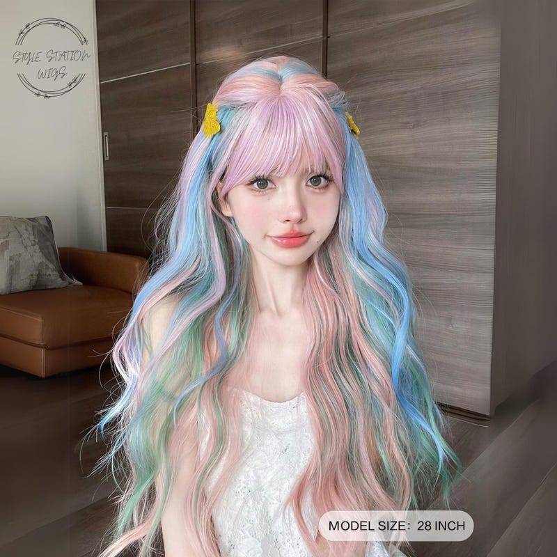 Rainbow Wig - Etsy