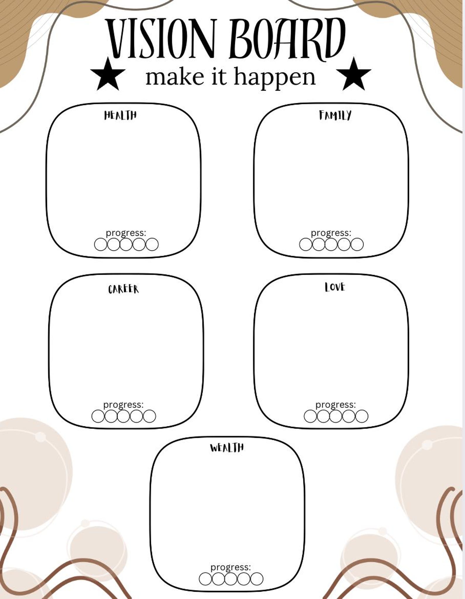 Vision Board Template - Etsy