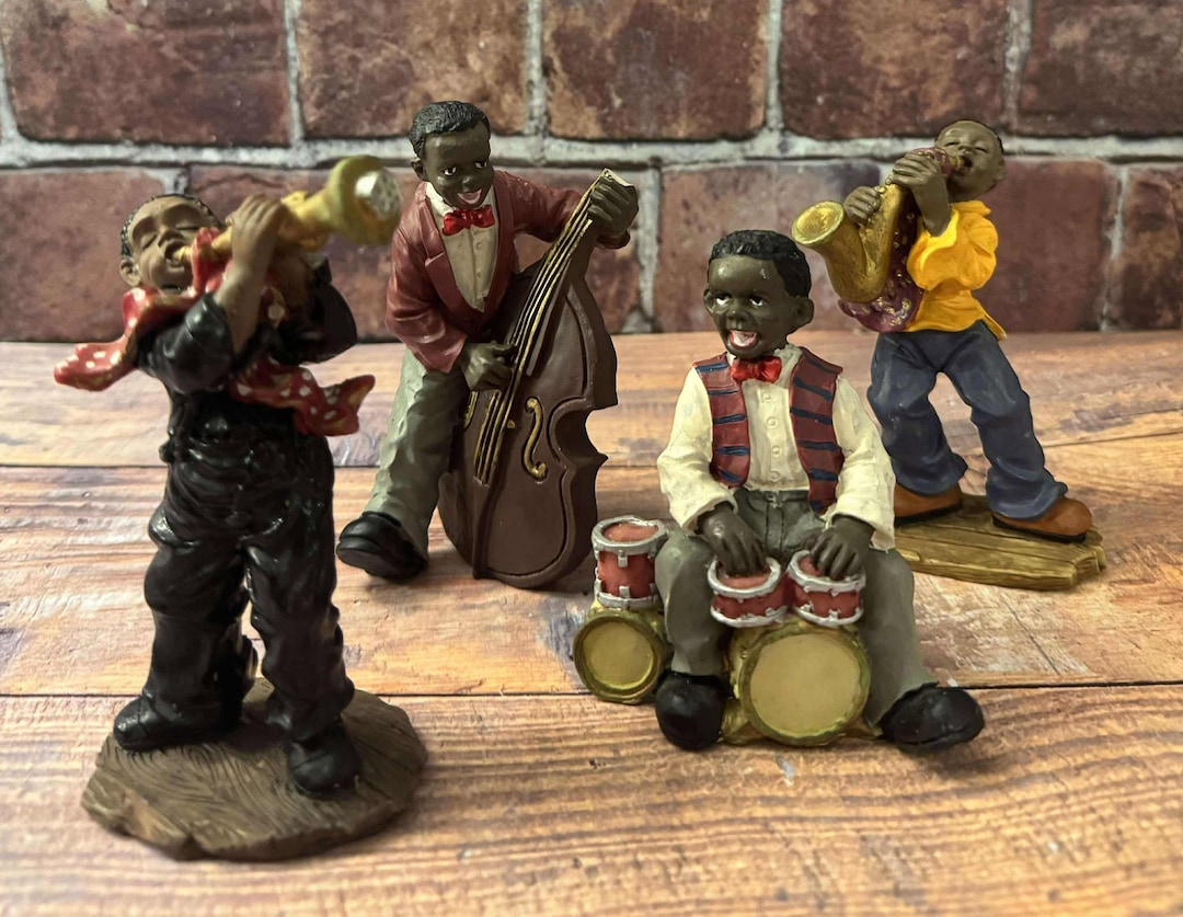Vintage Set of 4 Jazz Musician Figurines – African American Musicians ...