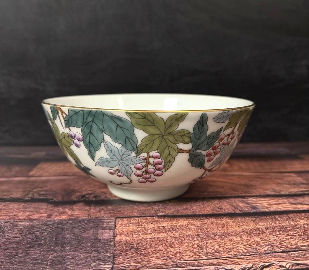 Andrea by Sadek Grapes & Leaves Porcelain Bowl – Vintage Hand-painted ...