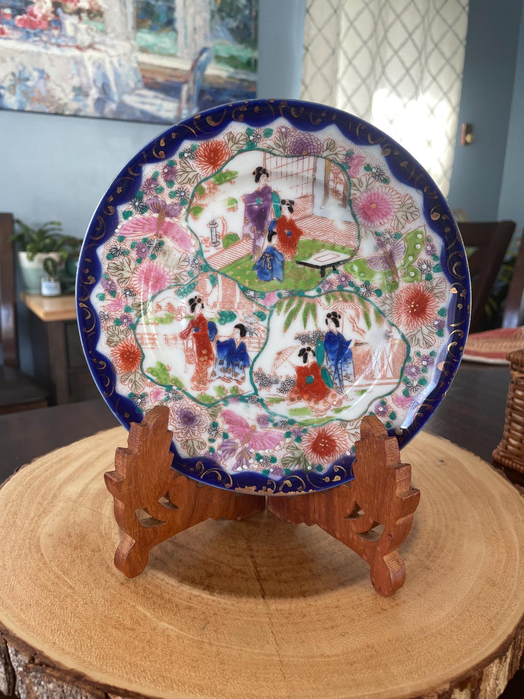Vintage Geisha Girl Porcelain Plate | Japanese Export Decor - Etsy
