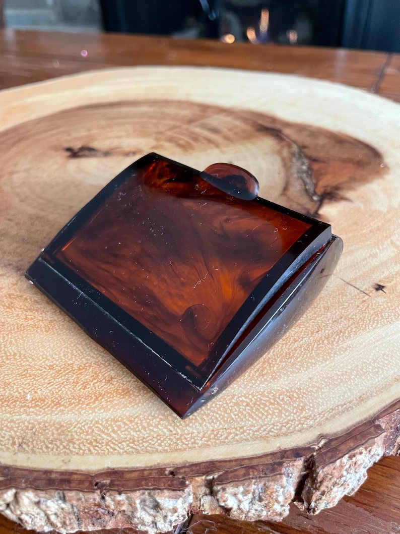 Rare Vintage Faux Tortoiseshell Lucite Compact Box • Mid-century ...