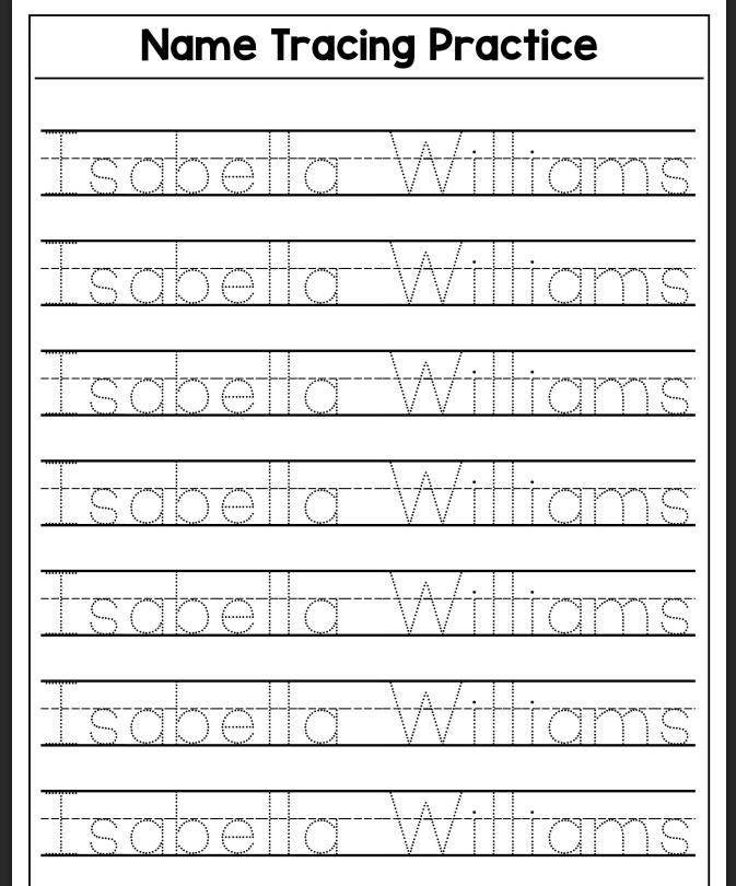 Custom Name Tracing Worksheet - Etsy