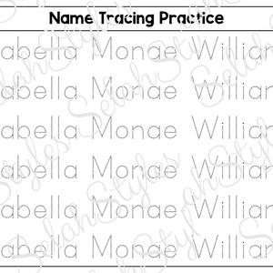 Custom Name Tracing Worksheet - Etsy