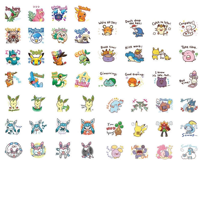 Poke Pals Digital Stickers - Fanart Collection - Cropped for Goodnotes ...