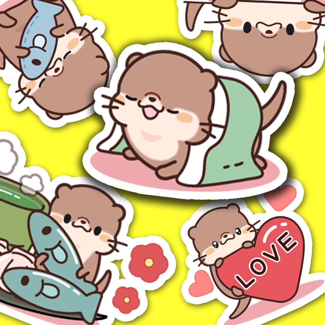 Cute Baby Otter Sticker Set for Journals/planners - Cute Reward Chart ...